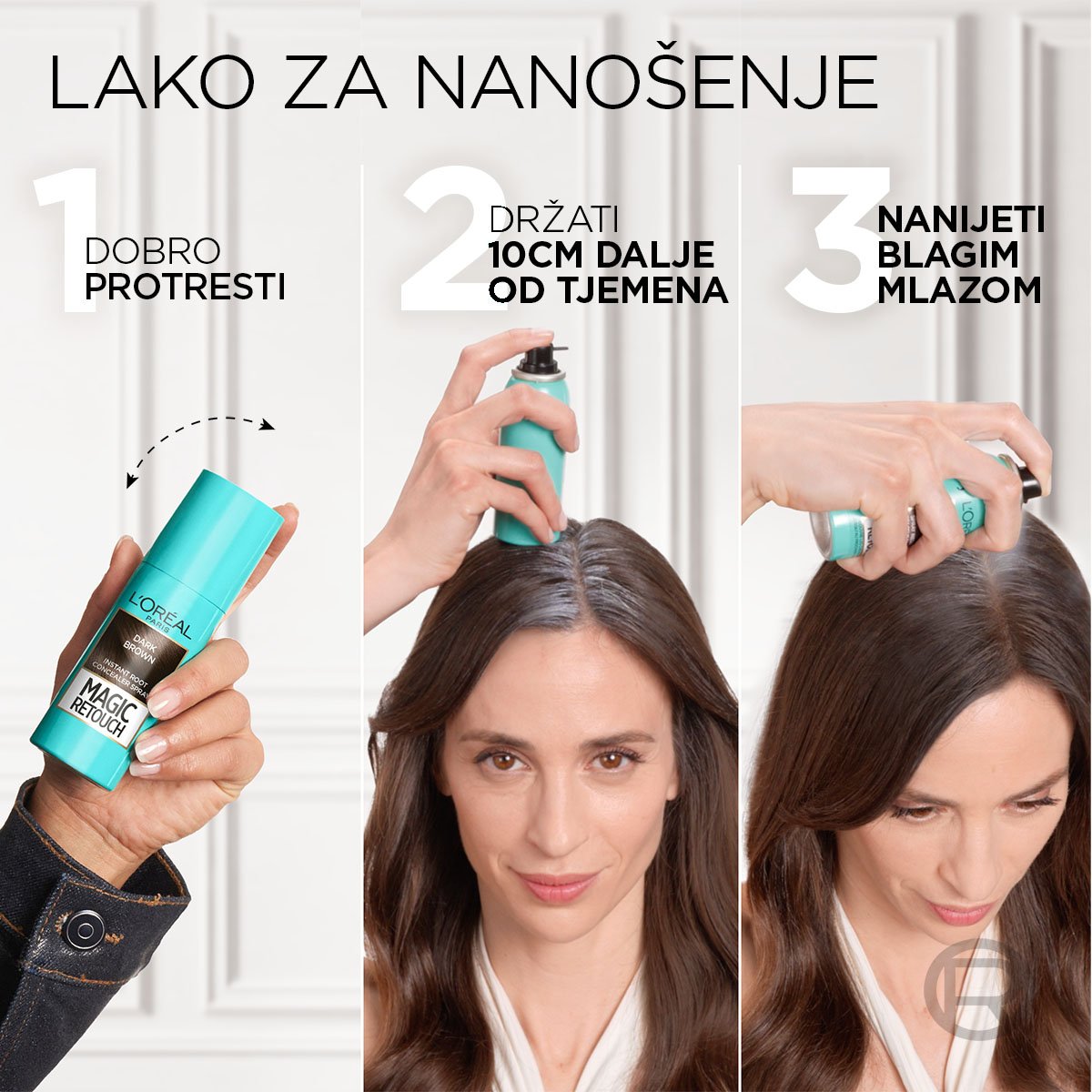 Magic Retouch Boja kose Magic Retouch 3 Brown sprej za prikrivanje ...